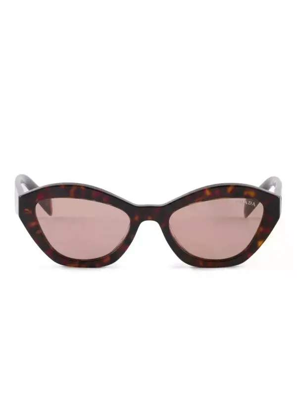 Prada Geometric Frame Sunglasses - Brown