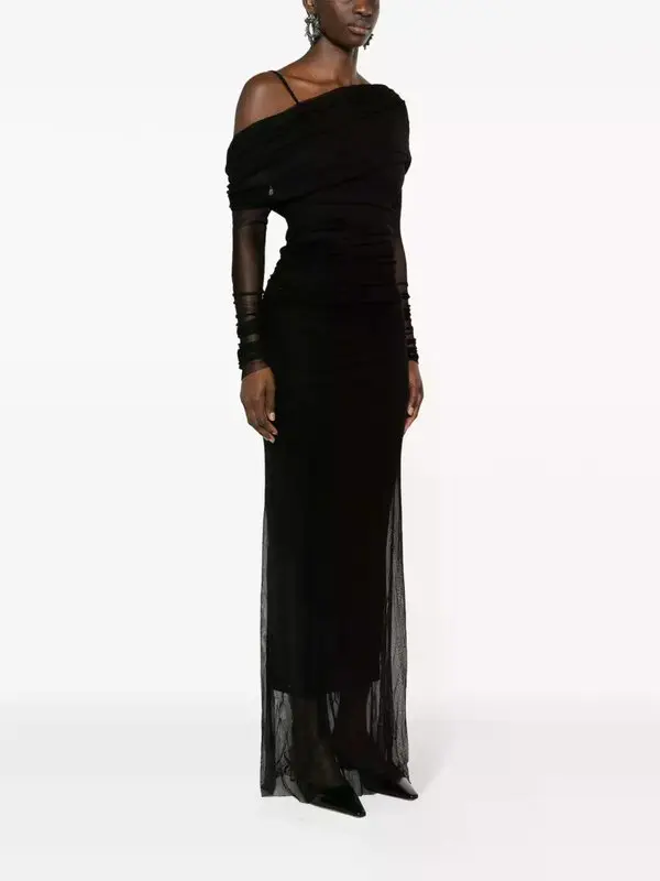 Christopher Esber Off-shoulder Tulle Midi Dress