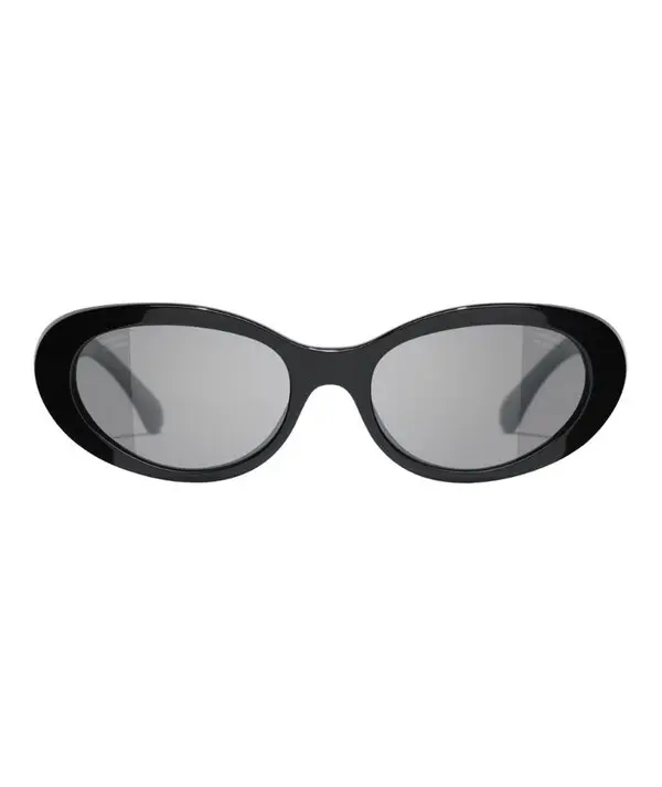 Chanel Oval Sunglasses - Black