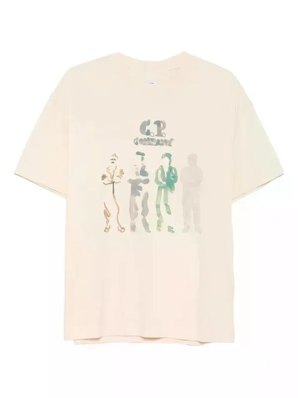 C.P. COMPANY Logo-print T-shirt - Neutrals