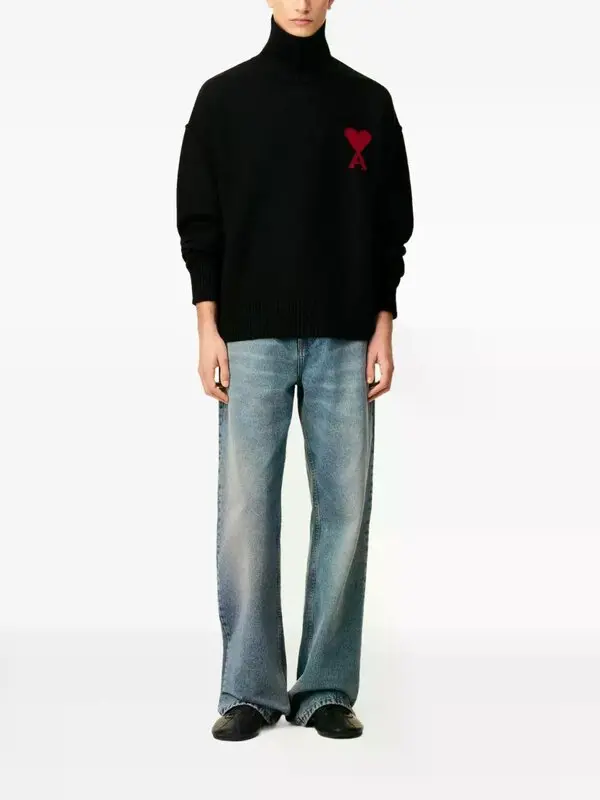 Ami De Coeur Funnel-neck Wool Sweater