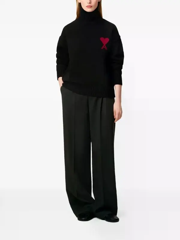 Ami De Coeur Funnel-neck Wool Sweater