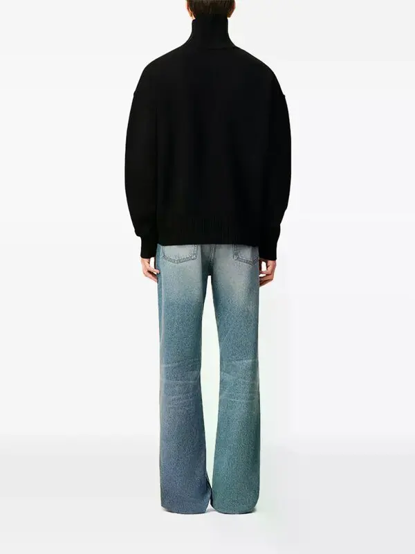 AMI Paris De Coeur Roll-neck Sweater In Felted Merino Wool