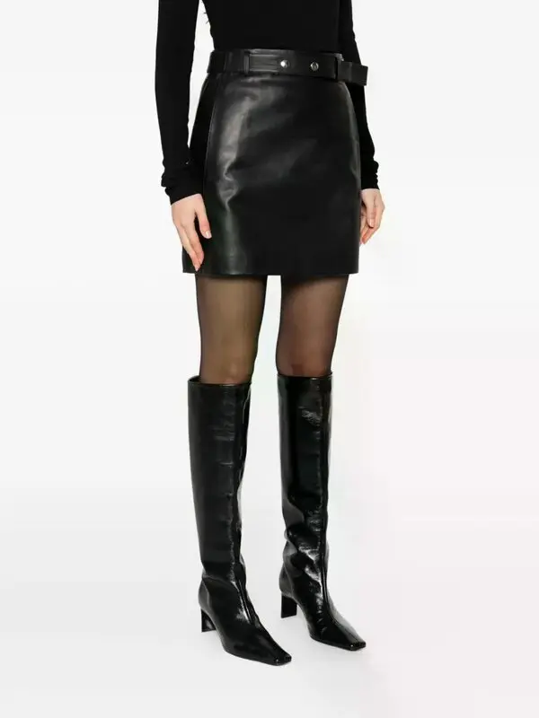 ARMA Belted Leather Mini Skirt