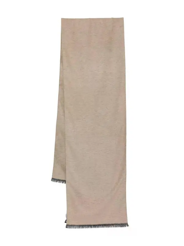 Emporio Armani Fringed Silk Scarf - Neutrals