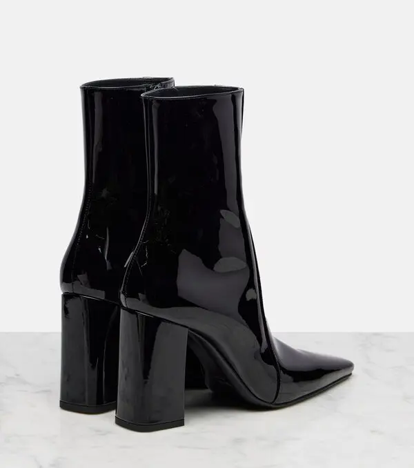 Saint Laurent Rainer 90 Patent Leather Ankle Boots