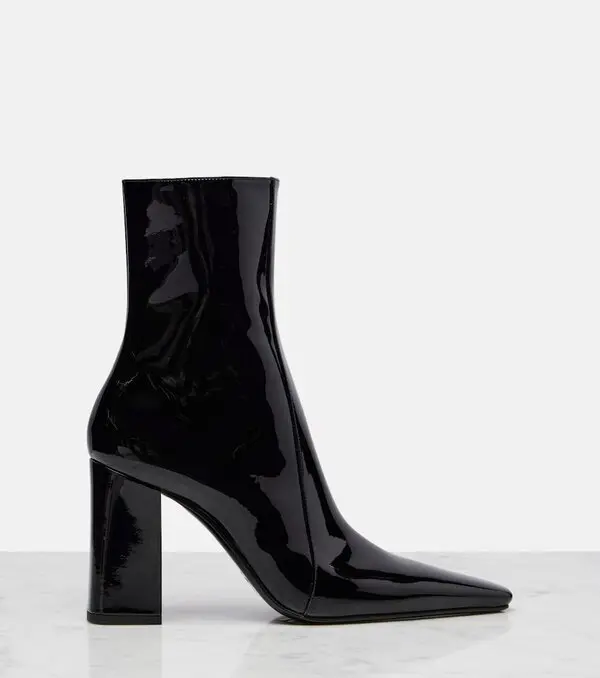Saint Laurent Rainer 90 Patent Leather Ankle Boots