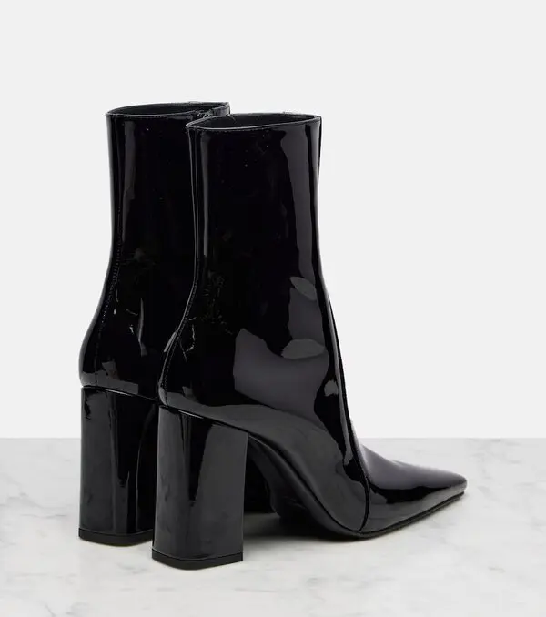 Saint Laurent Rainer 90 Patent Leather Ankle Boots