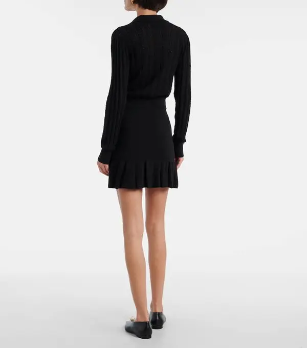 Alessandra Rich Pointelle Cotton And Cashmere Cardigan