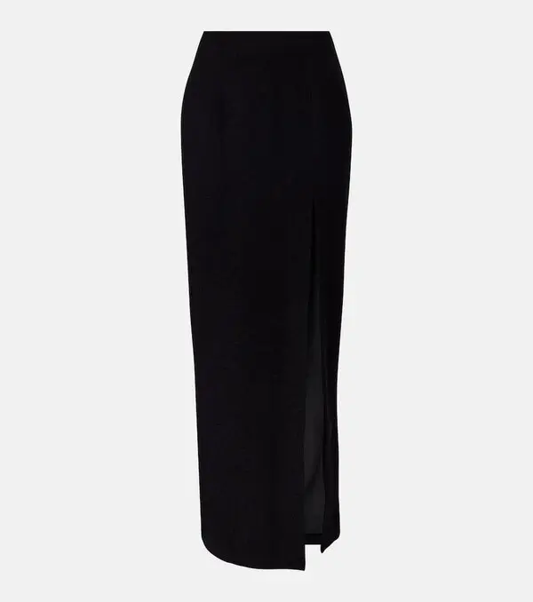 Alessandra Rich Wool-blend Twill Bouclé Maxi Skirt