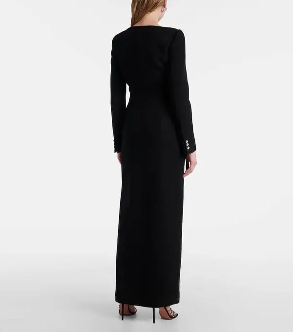 Alessandra Rich Wool-blend Twill Bouclé Maxi Skirt