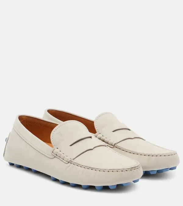 TOD'S Gommino Macro Leather Driving Shoes - White