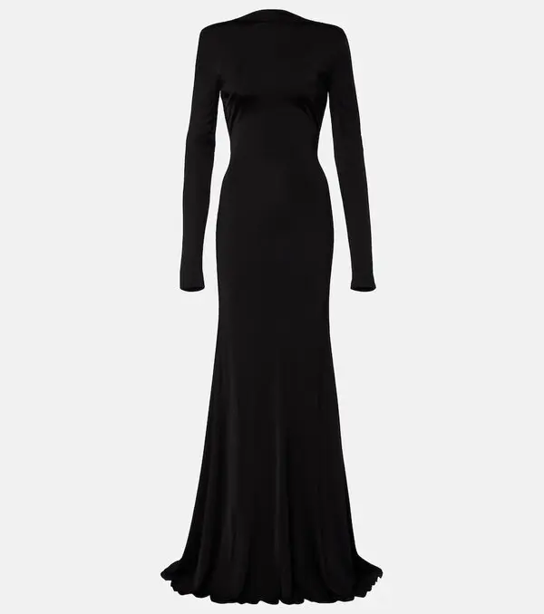 David Koma Gathered Jersey Gown - Black