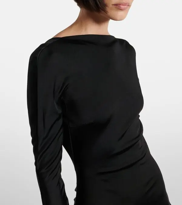 David Koma Gathered Jersey Gown - Black