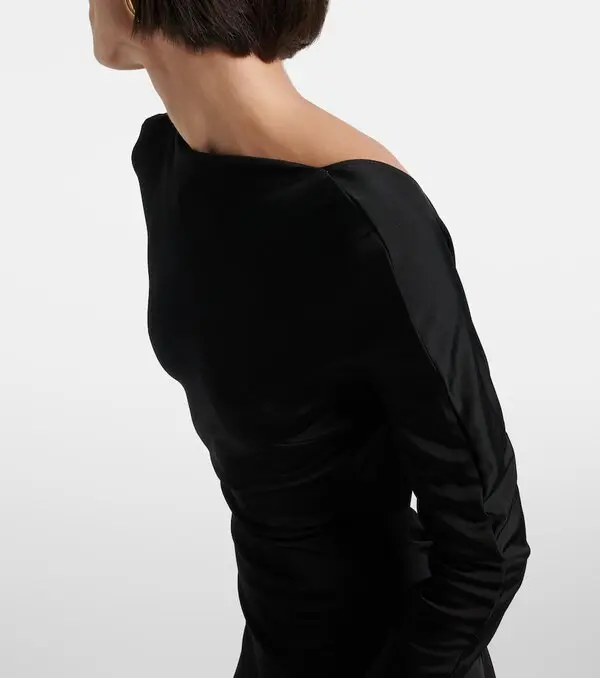 David Koma Gathered Jersey Gown - Black