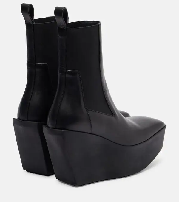 Rick Owens Beatle Leather Platform Ankle Boots