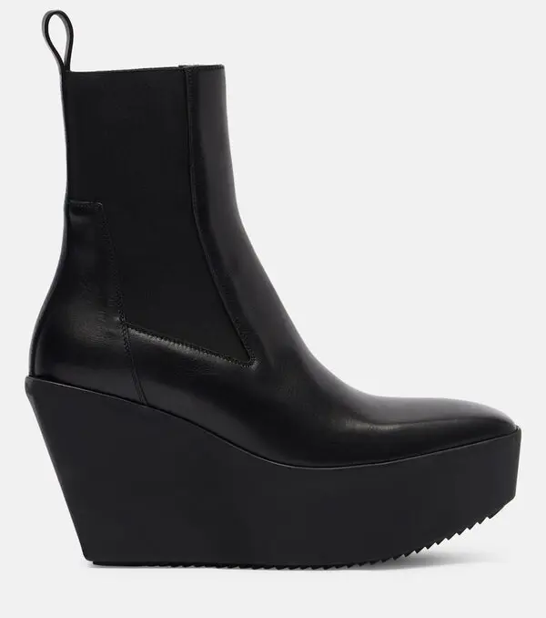 Rick Owens Beatle Leather Platform Ankle Boots