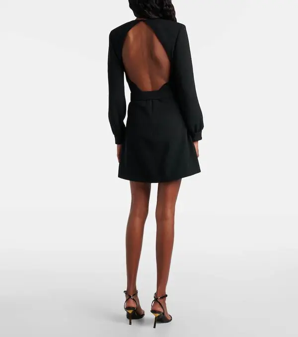 Saint Laurent Embellished Mini Dress - Black