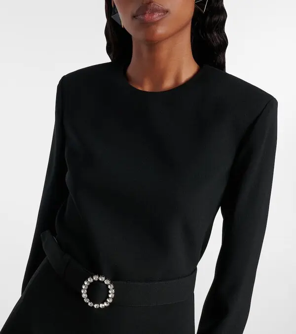 Saint Laurent Embellished Mini Dress - Black