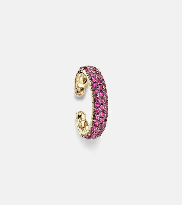 Shay Jewelry Jumbo Ear Cuff With Rubies - Gold