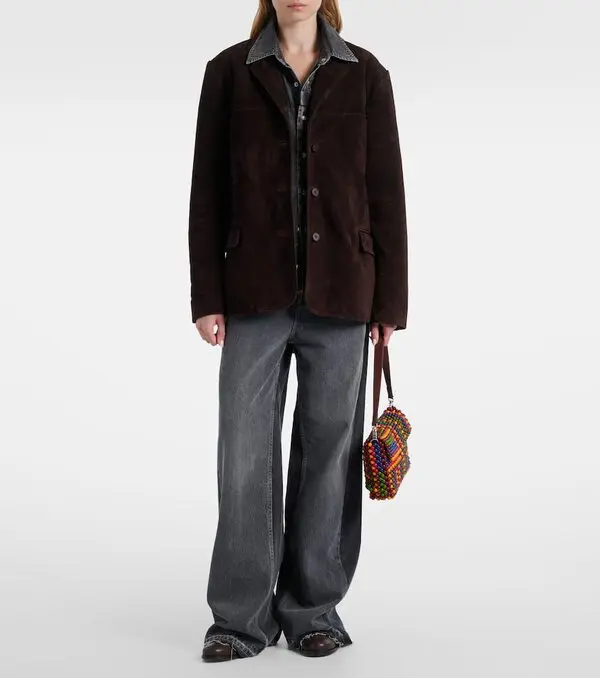 Staud Corrine Suede Jacket - Brown