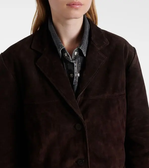 Staud Corrine Suede Jacket - Brown