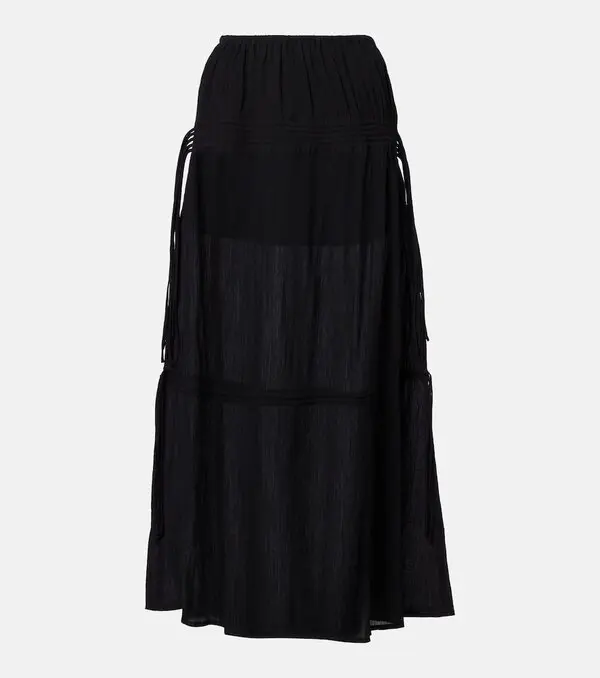 TOTEME Cotton Maxi Skirt - Black
