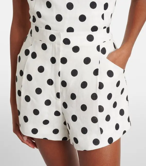 Posse Rosalie Polka-dot Linen Shorts - Multicoloured