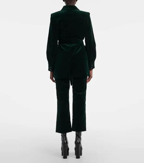 Saint Laurent Saharienne Cotton Velvet Jacket - Green