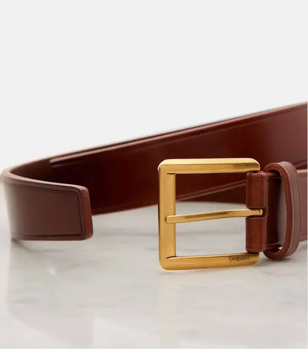 Saint Laurent Leather Belt - Brown