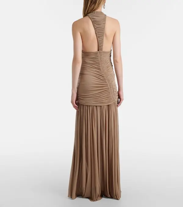 Christopher Esber Orion Gathered Ruched Gown - Beige