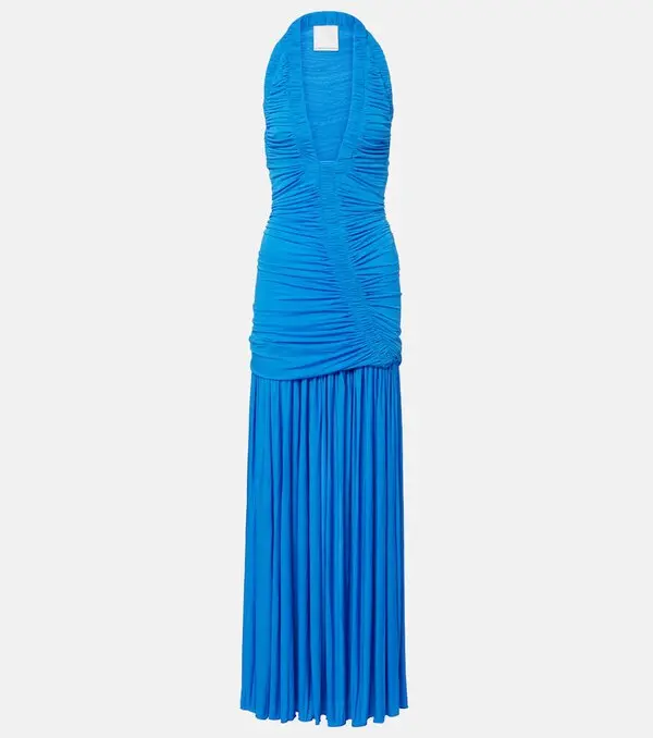 Christopher Esber Orion Gathered Ruched Gown - Blue