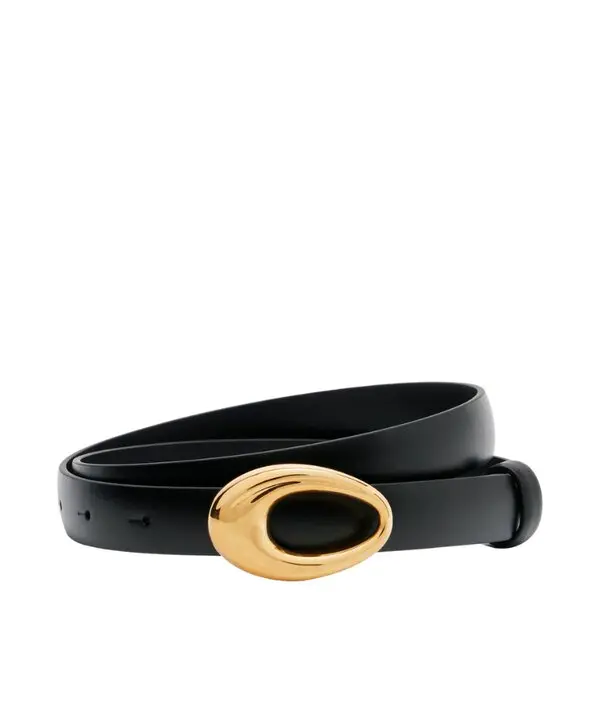 Khaite Olivia Leather Belt - Black