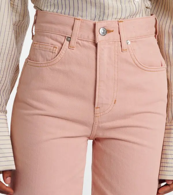 Veronica Beard Dylan Straight Jeans - Pink