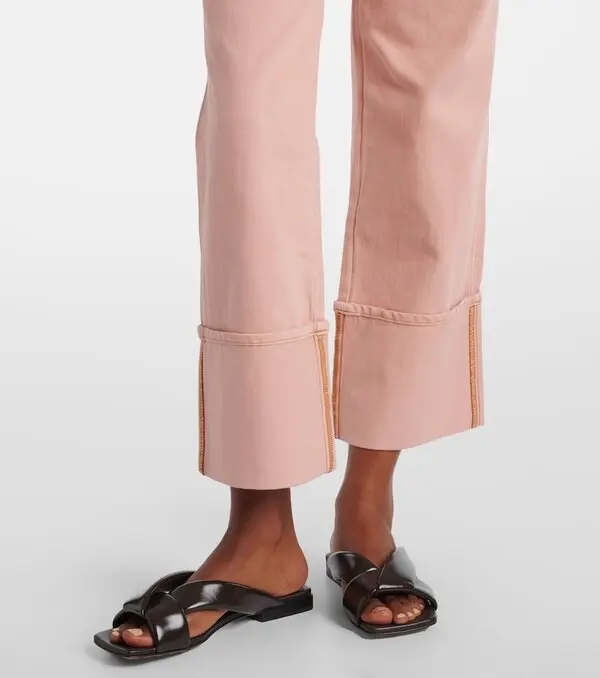 Veronica Beard Dylan Straight Jeans - Pink