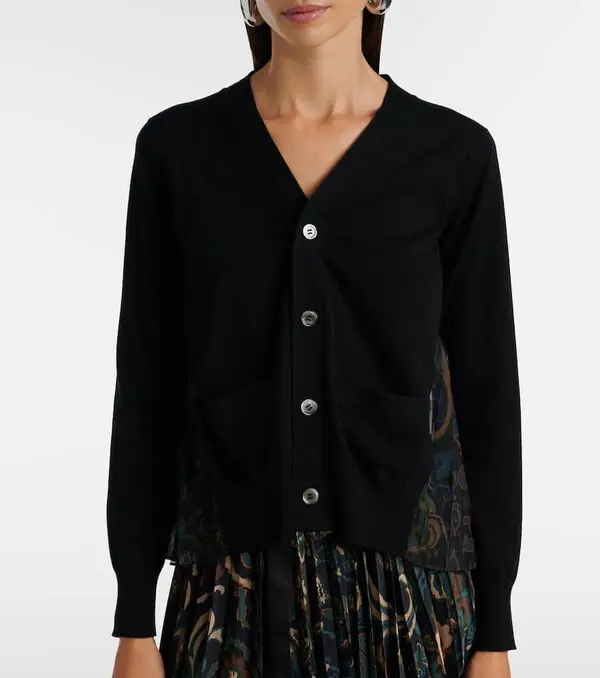 Sacai Cotton Tulle Cardigan