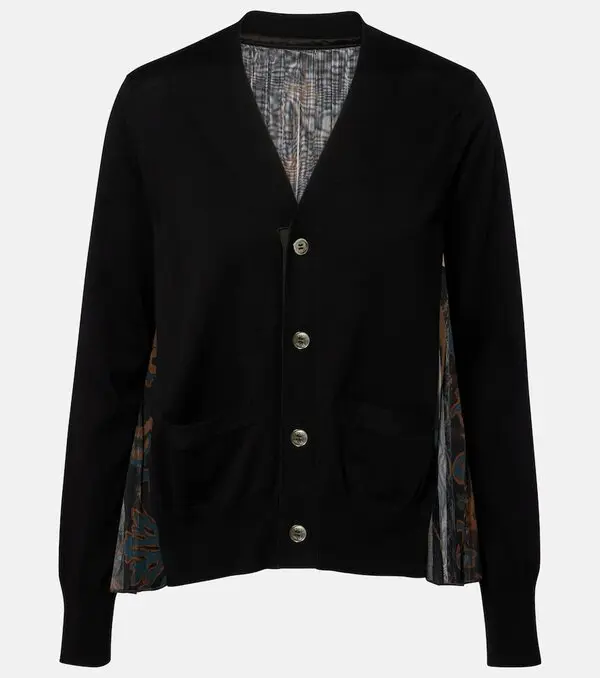 Sacai Cotton Tulle Cardigan - Blue