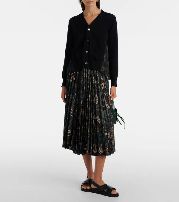 Sacai Cotton Tulle Cardigan - Blue