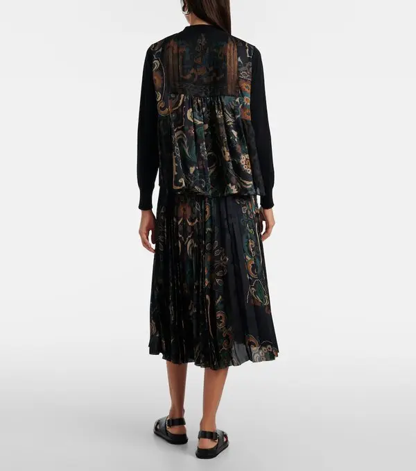Sacai Cotton Tulle Cardigan - Blue