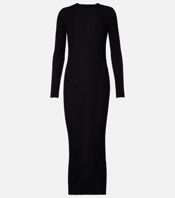 Khaite Sigrid Wool Maxi Dress - Black