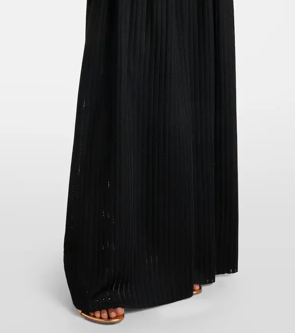 SELF-PORTRAIT Belted Knitted Strapless Maxidress