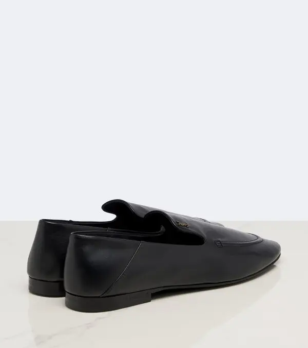 Saint Laurent Alain Convertible Leather Loafers - Black