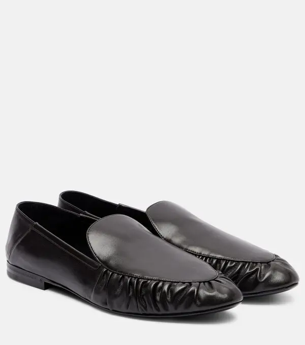 Saint Laurent Alain Leather Loafers - Brown
