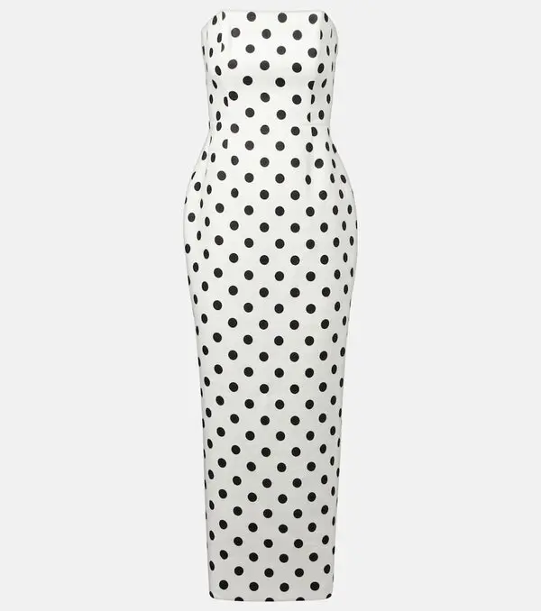 Posse Romeo Polka-dot Linen Maxi Dress - White