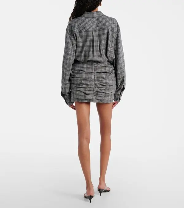 Magda Butrym Checked Wool And Cashmere Miniskirt