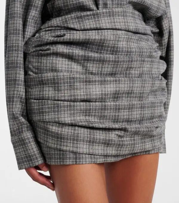 Magda Butrym Checked Wool And Cashmere Miniskirt