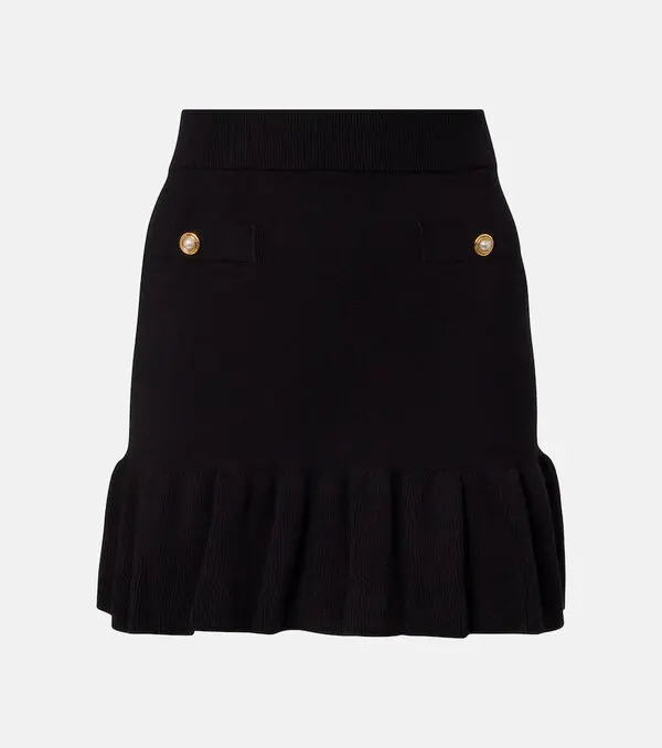 Alessandra Rich Cotton And Cashmere Miniskirt