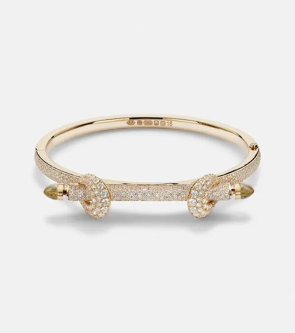 ANANYA 18kt Yellow Diamond And Quartz Chakra Icon Bracelet - Gold