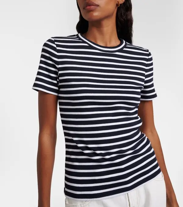 Veronica Beard Pruitt Striped Cotton-blend T-shirt