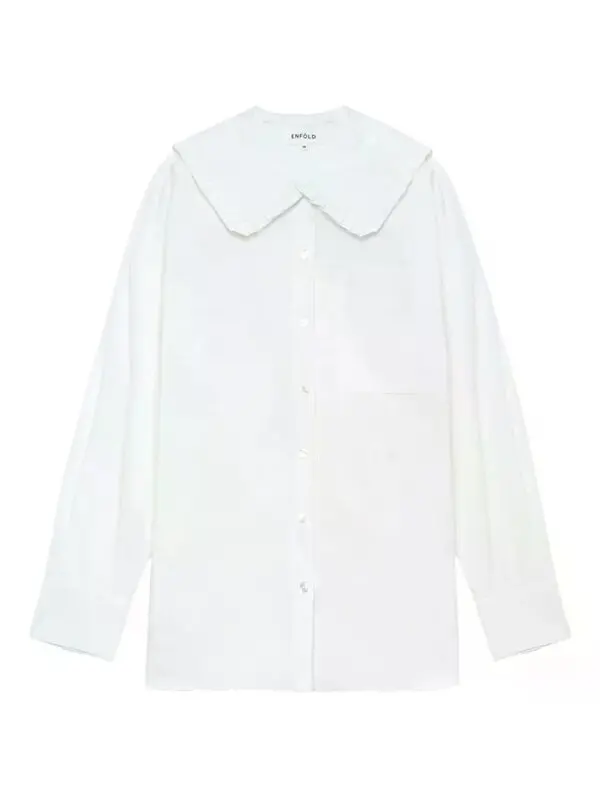 ENFOLD Ruffled-collar Shirt